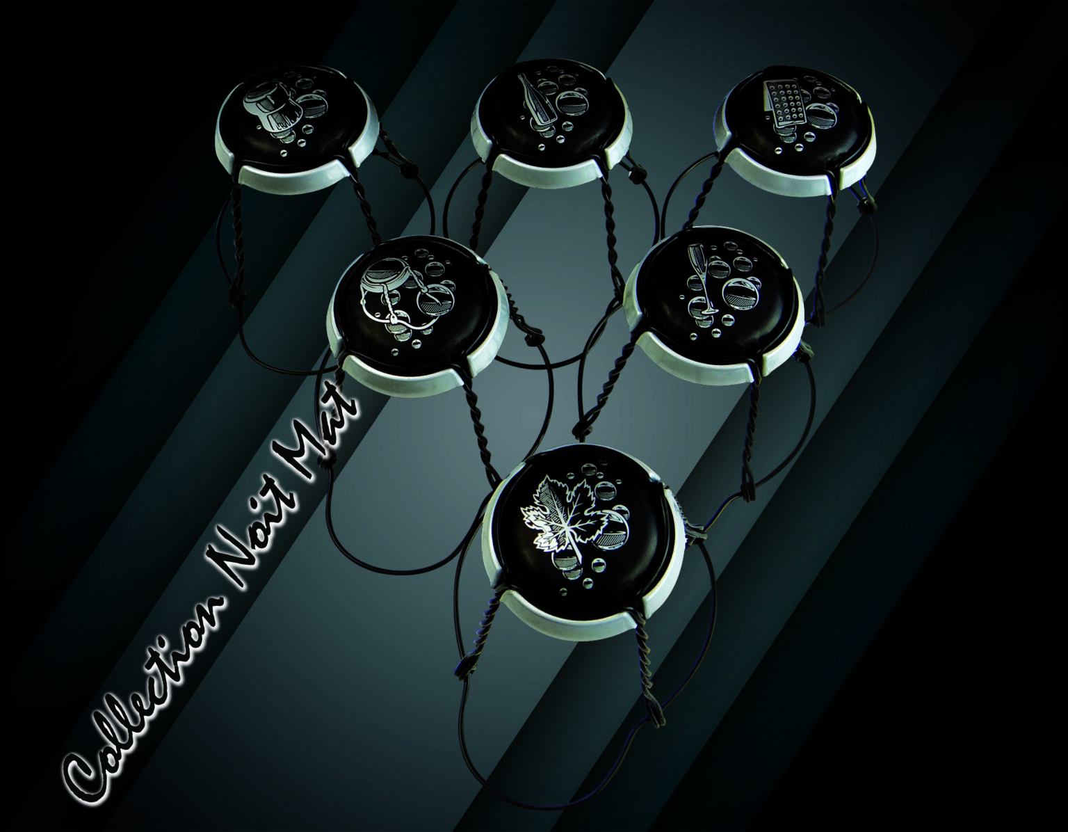 Muselets capsules couronnes | Muselets Collection Noir Mat